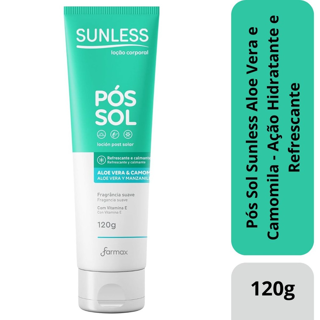 Pós Sol Sunless Aloe Vera e Camomila Ação Hidratante 120g | Shopee Brasil