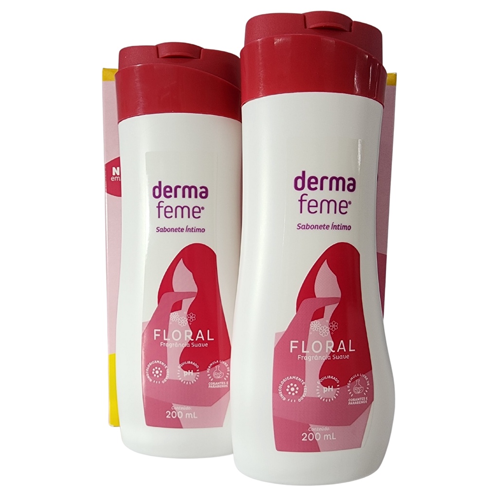 2 Sabonete Líquido Íntimo Floral Dermafeme Cimed de 200ml cada | Shopee ...