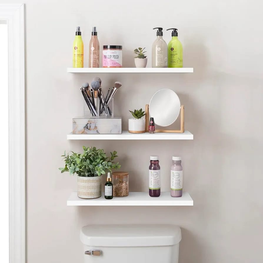 KIT 3 PRATILEIRA DESIGN MODERNO EM MDF ORGANIZADOR DE AMBIENTE 50X10 ...