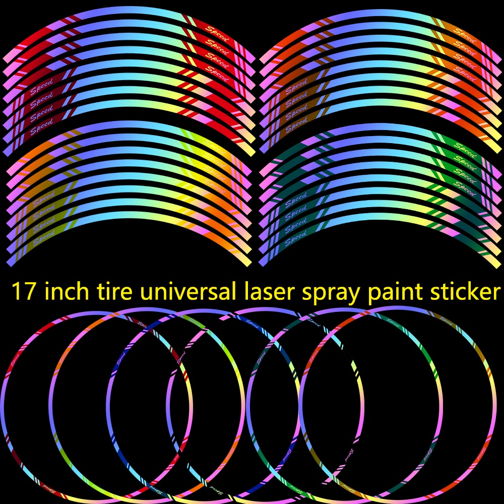 1SET/16PCS 17 Inch Tire Universal Wheel Rim Laser Spray Paint Sticker À ...