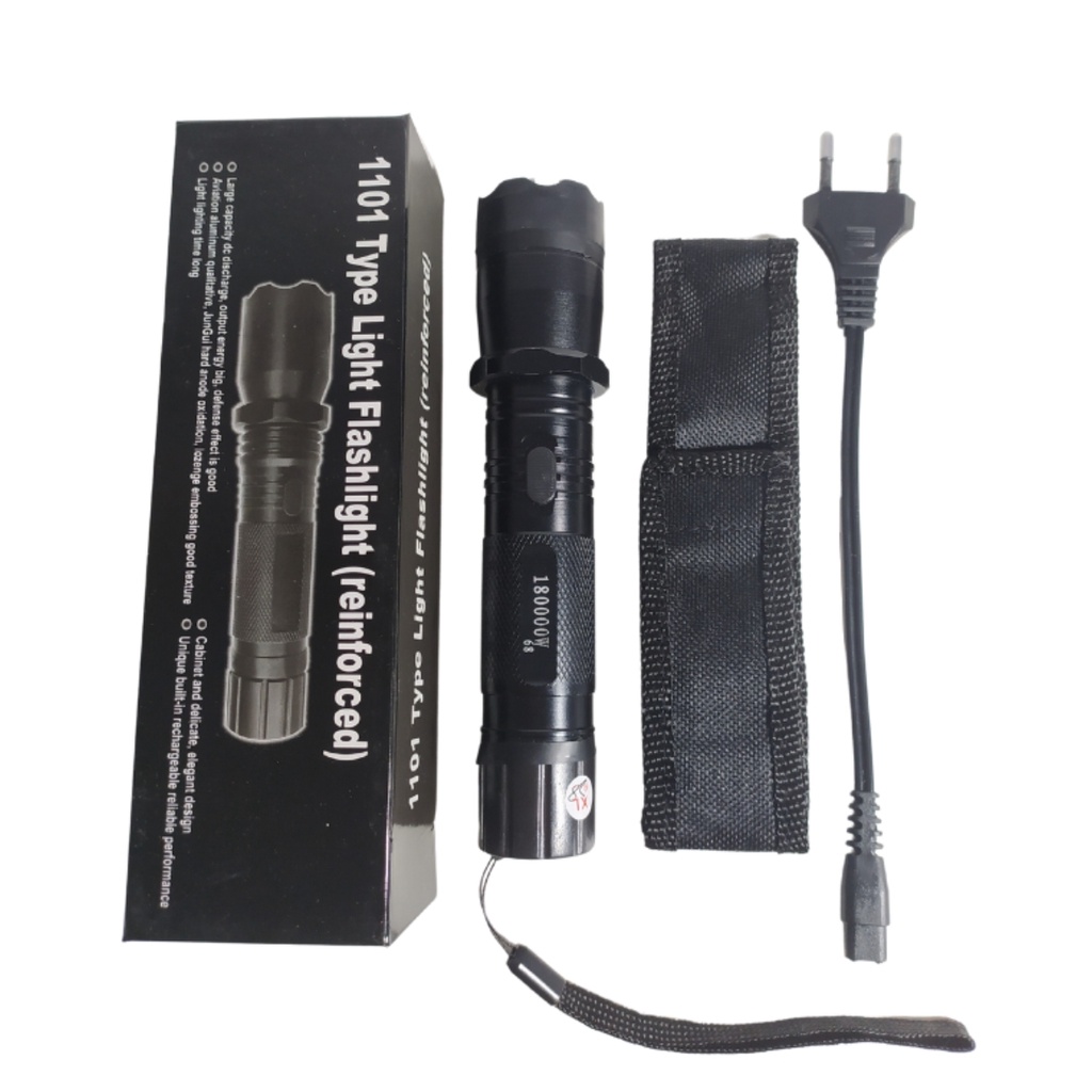 Lanterna de choque Taser Defesa Pessoal type Recarregável com coldre ...