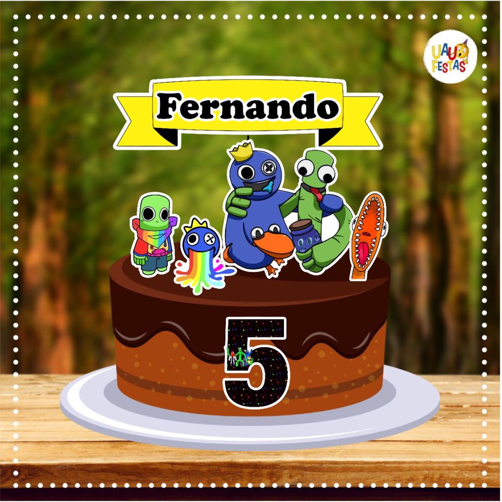 Topo de Bolo Personalizado - Rainbow Friends | Shopee Brasil