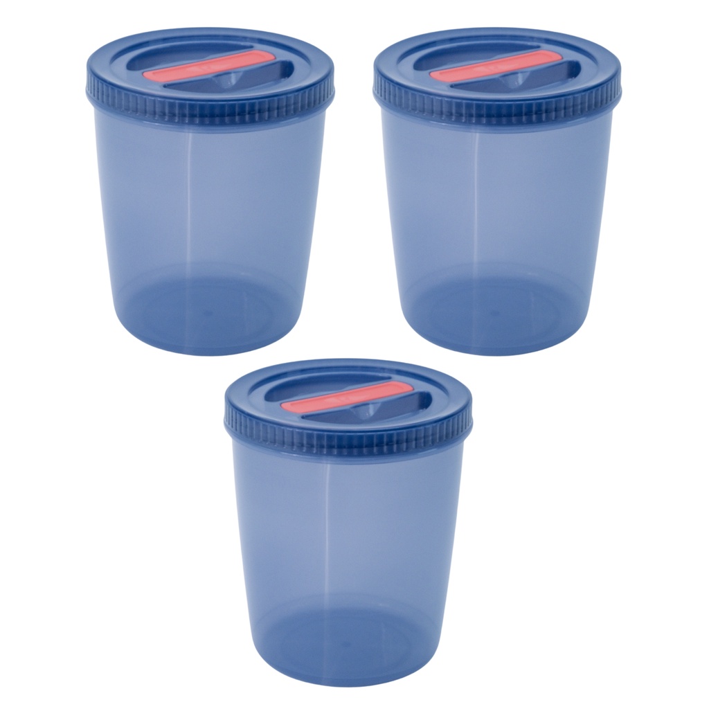 Kit 3 Potes Plásticos C/ Rosca 1,0 L Alimentos Mantimentos Spinlock ...