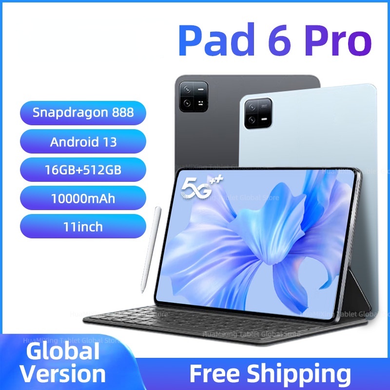 Versão Global Original Tablet Android 13 Pad 6 Pro 16GB + 512GB ...