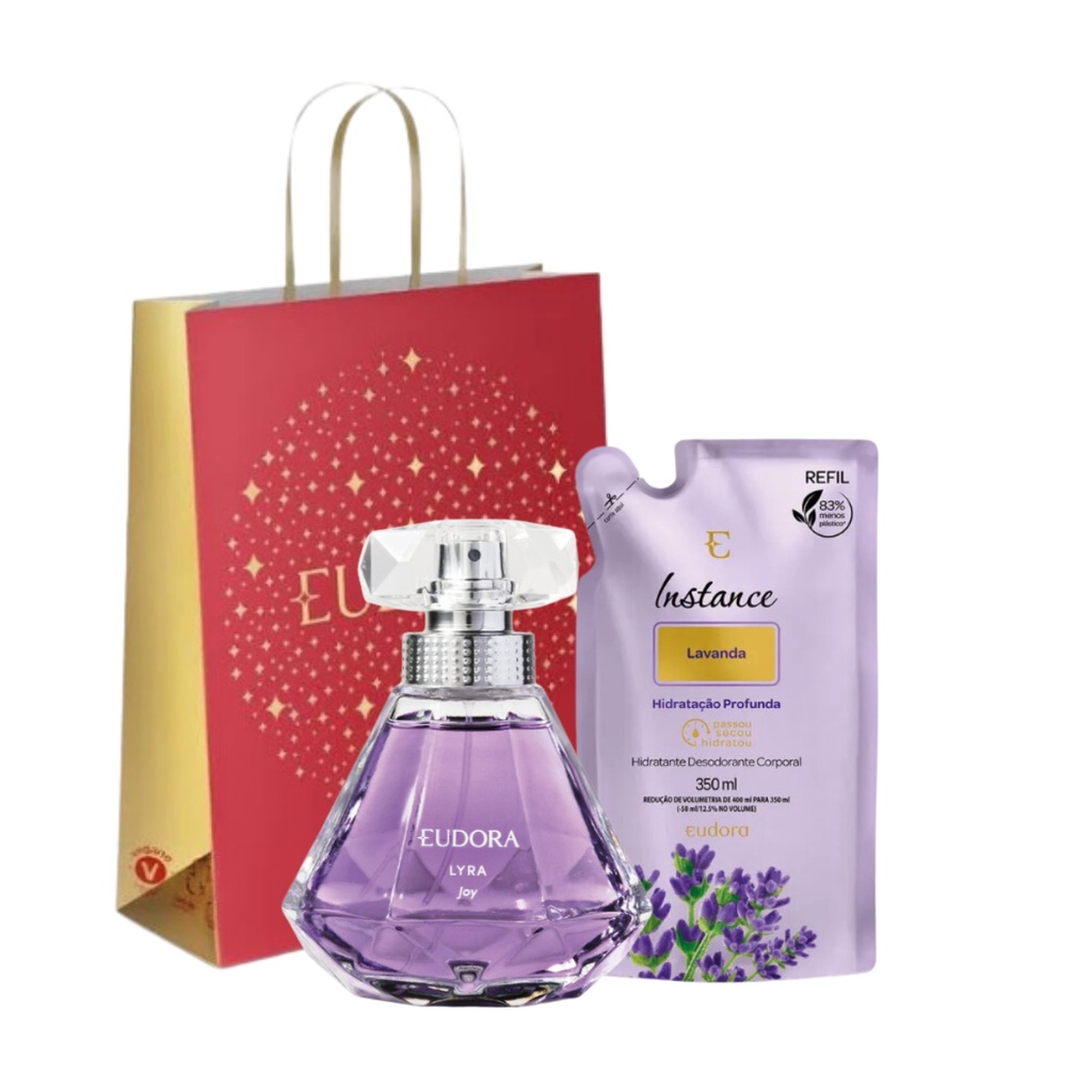 Kit Presente Eudora Feminino Colônia Lyra Joy + Hidratante Refil ...