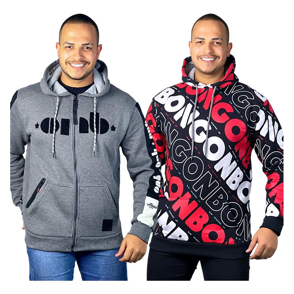 Kit 2 Blusas de Moletom Masculino Onbongo Kit2-d772a Blusao de Frio ...