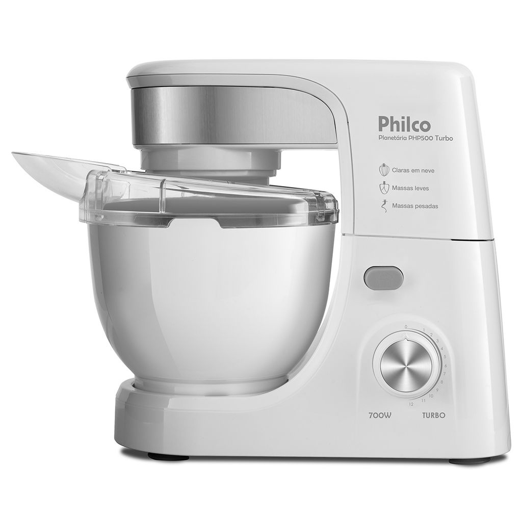 Batedeira Planetária Philco PHP500 Turbo Branca 700W | Shopee Brasil