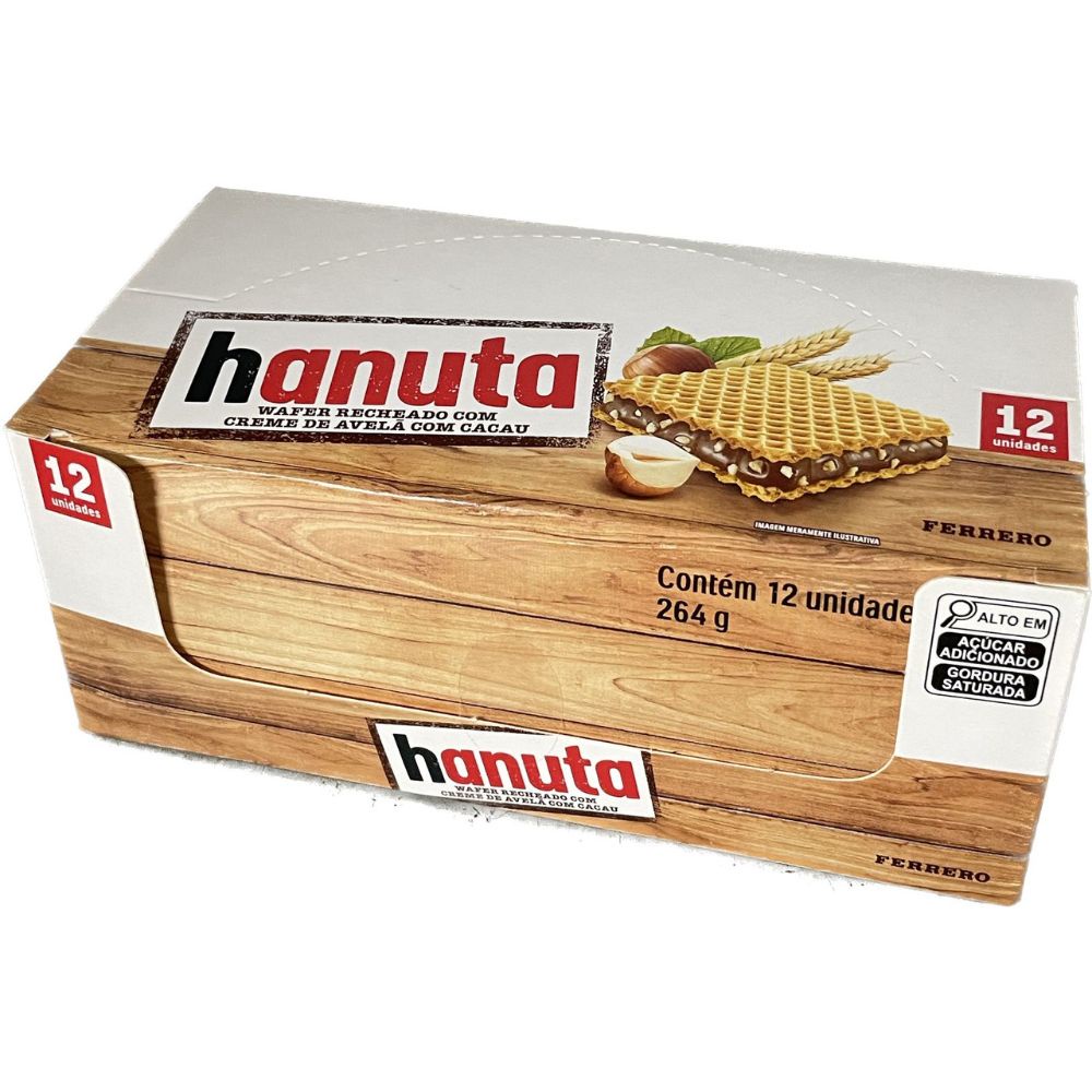 Wafer Creme de Avelã Chocolate Nutella Hanuta 12 Un | Shopee Brasil