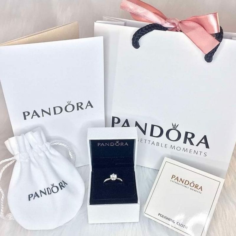 Pandora Promise Ring Com Caixa E Saco De Papel | Shopee Brasil