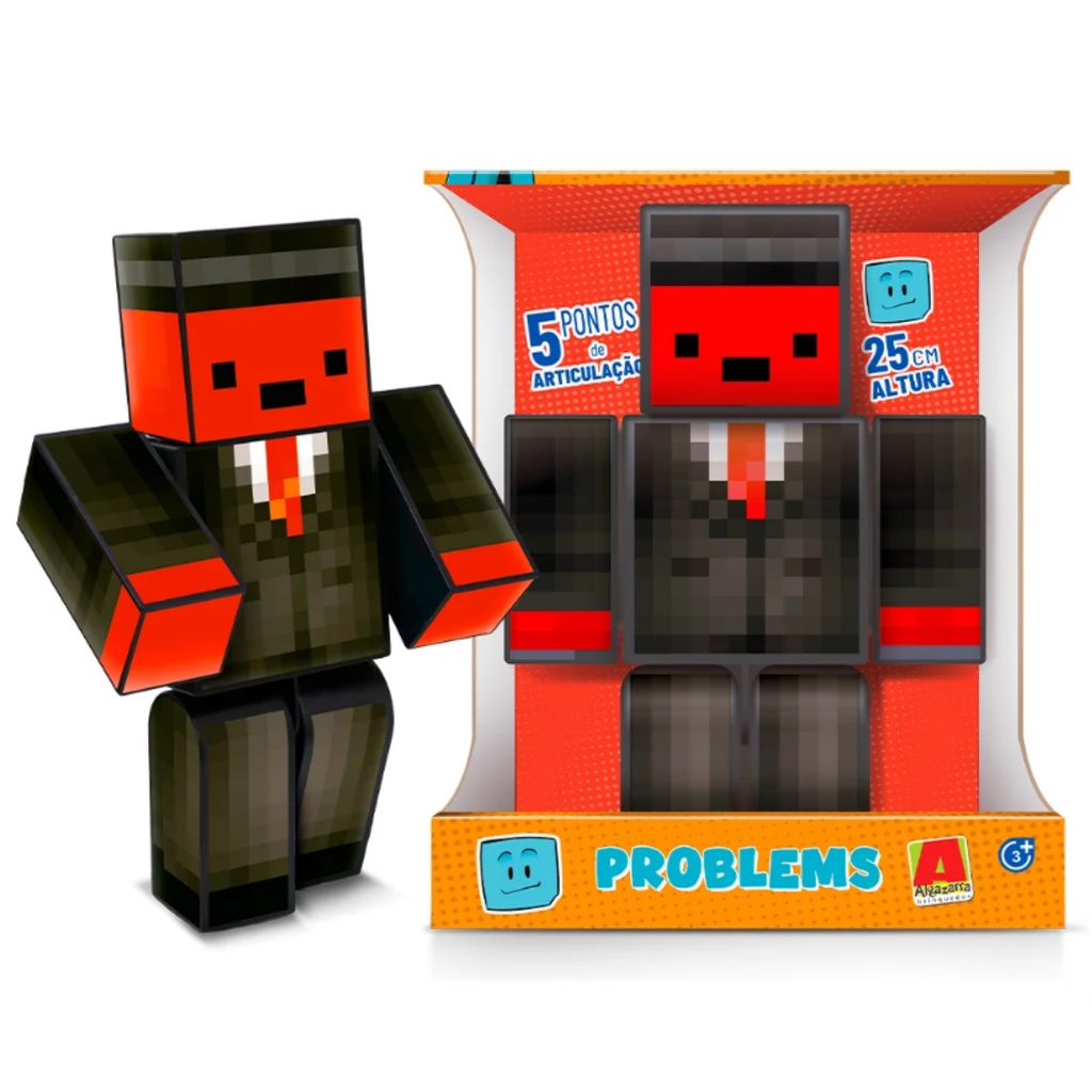 Boneco Kadu 25cm Turma Problems Pequeno Minecraft Articulado Shopee Brasil