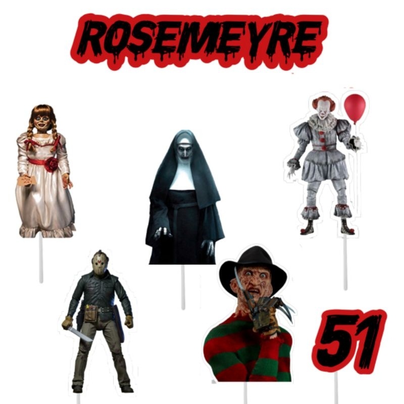 Topo Topper Decoração De Bolo Enfeite Filme Terror Halloween | Shopee ...