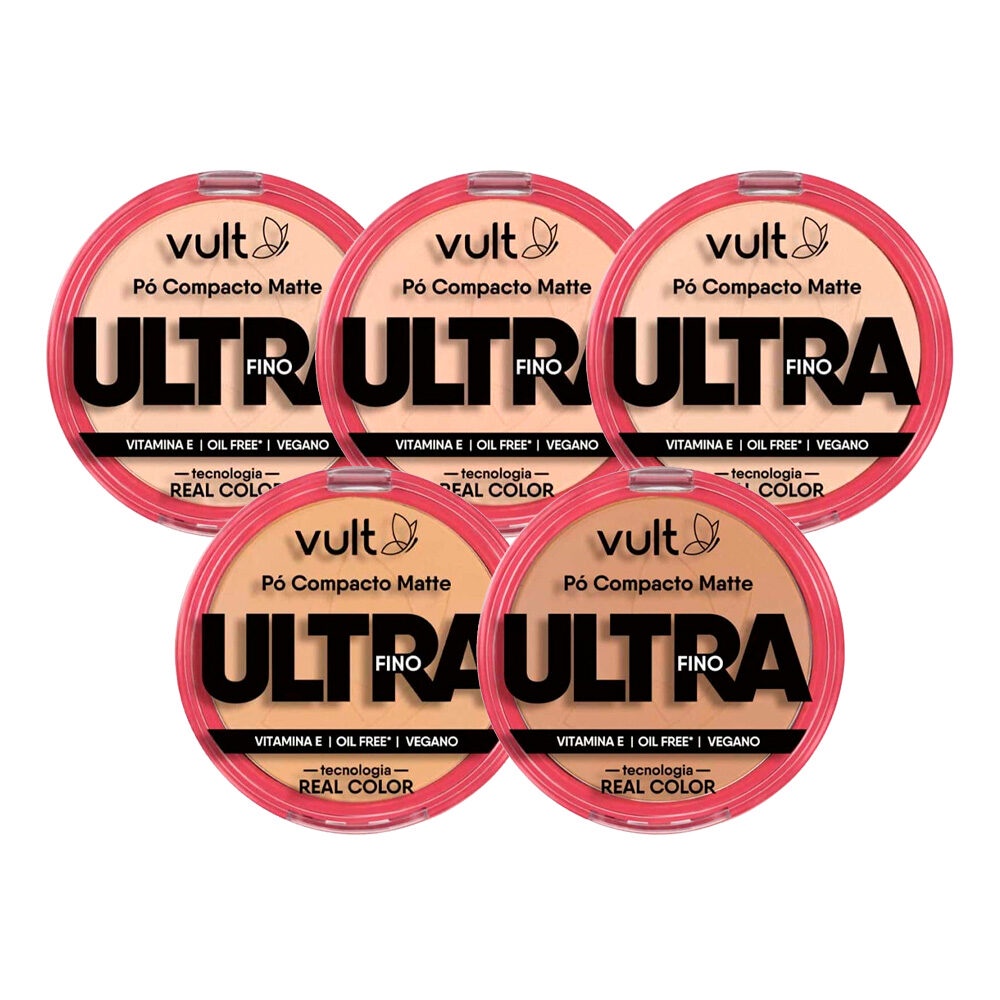 Pó Compacto Facial Matte Ultra Fino Médio Claro Make Vult 9g | Shopee Brasil