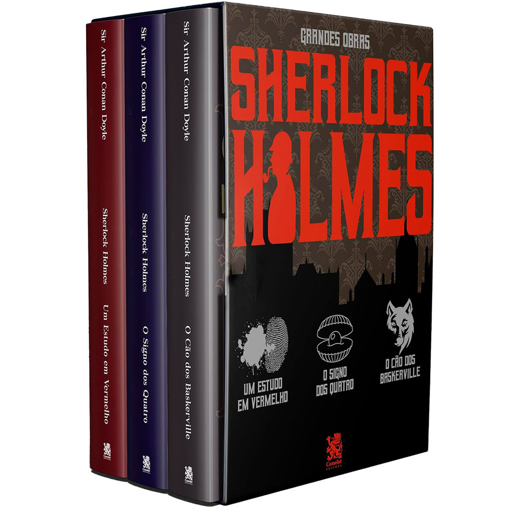 Box Grandes Obras Sherlock Holmes - Um Estudo em Vermelho, O Signo dos Quatro, O Cão dos ...