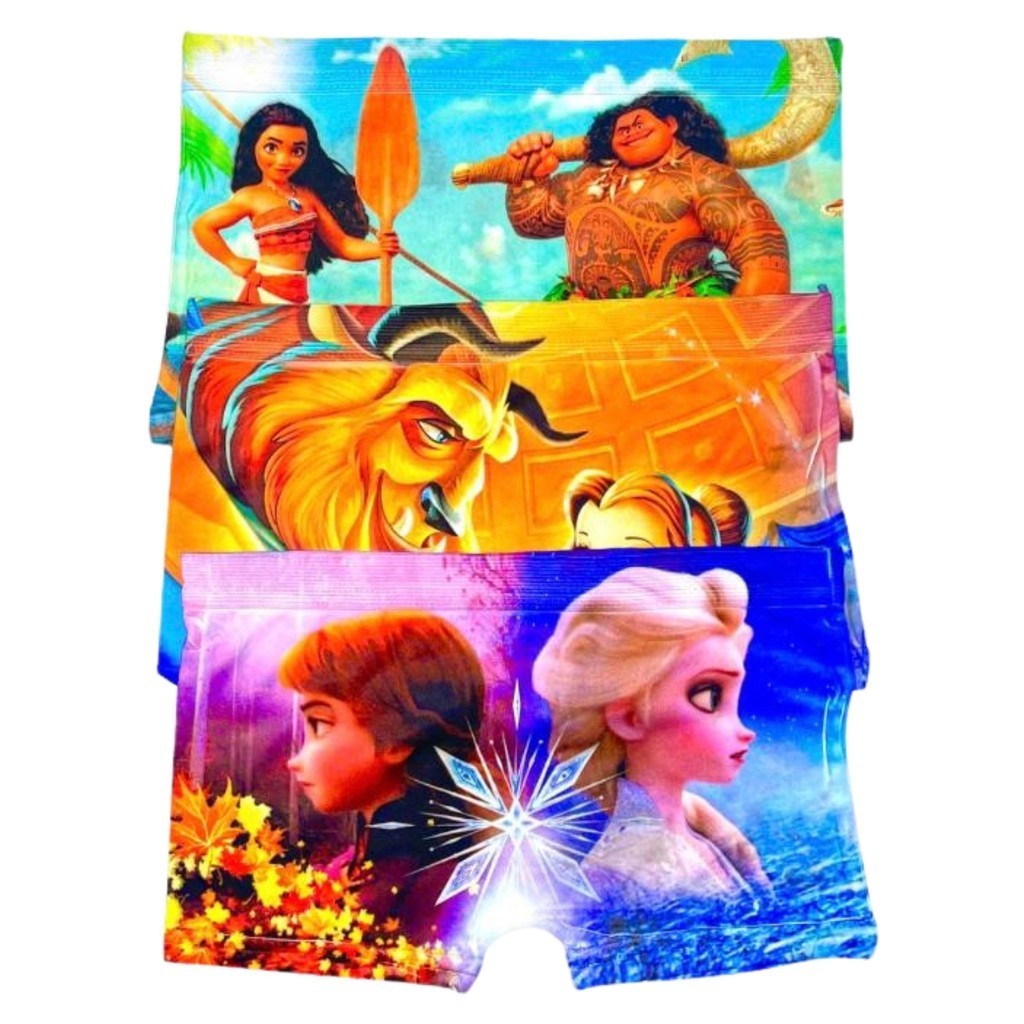 Kit 3 Calcinha Shortinho Infantil Feminina Boxer Menina Personagens ...