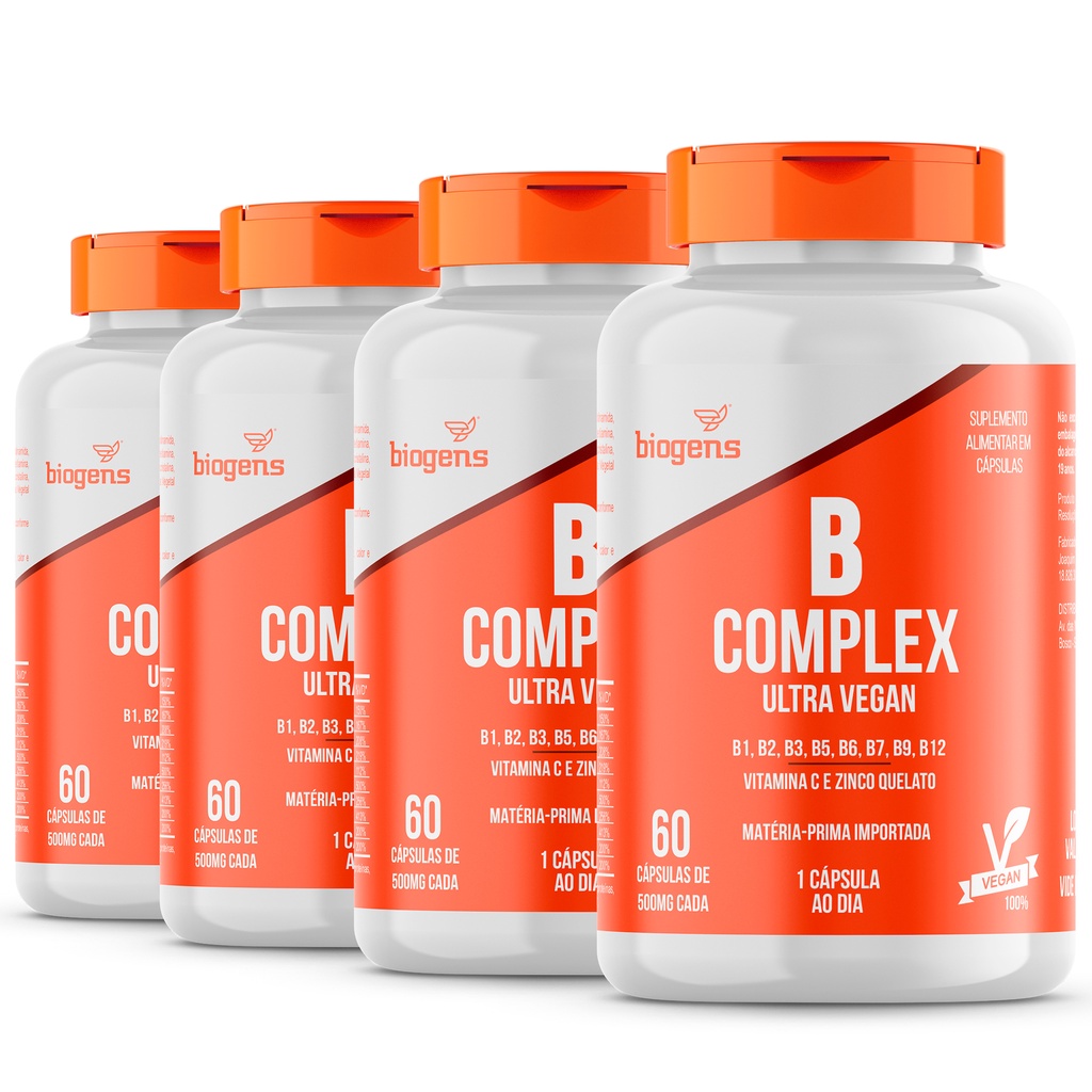 KIT 4X COMPLEXO B VITAMINA B COMPLEX 60 CAPS BIOGENS | Shopee Brasil