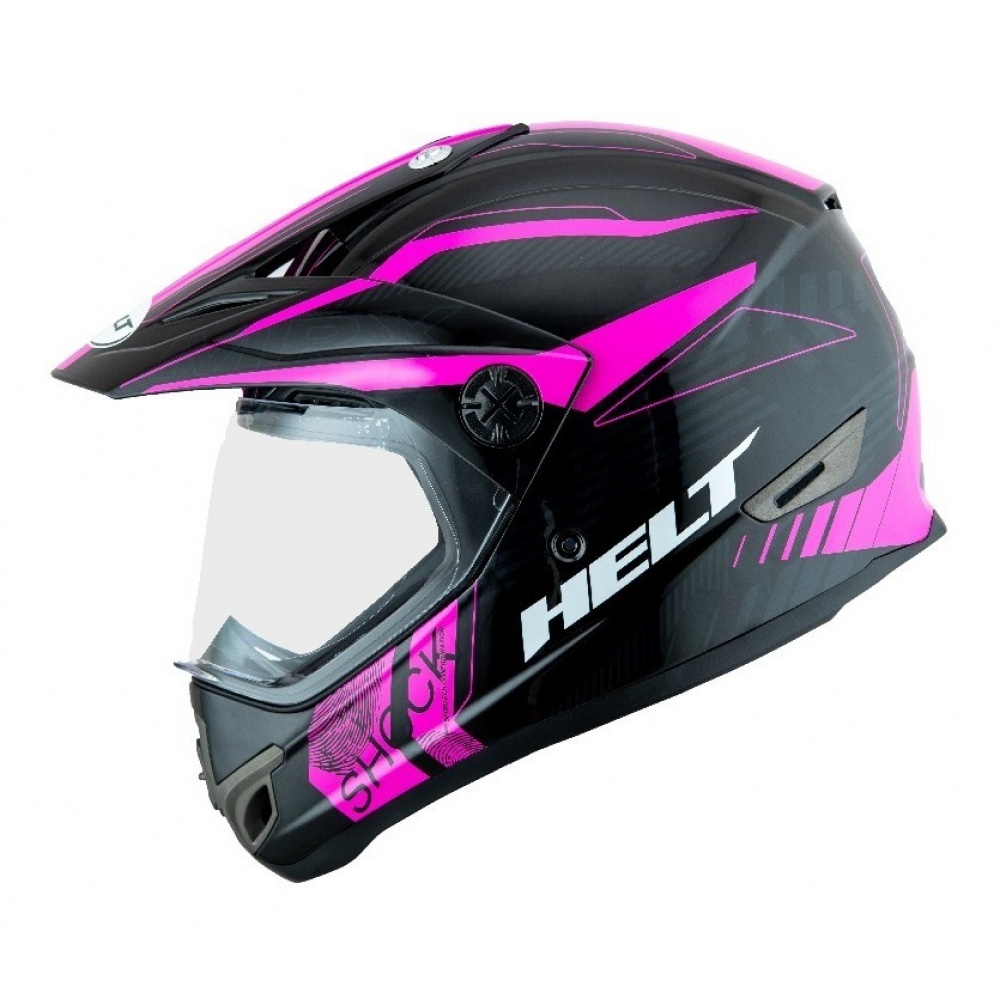 Capacete Feminino Esportivo Moto Helt Cross Vision Shock Off Road Com ...