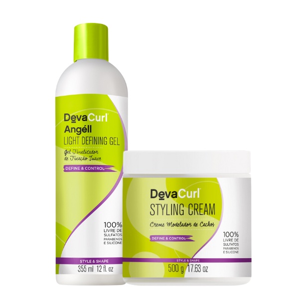 Styling Cream 500g e Gel Finalizador Angéll 355mL- Deva Curl | Shopee ...