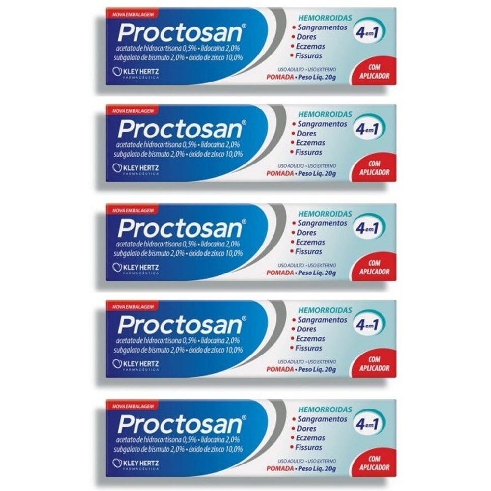kit 5 Proctosan Pomada 20g Tratamento De Hemorroidas Fissuras 1 ...