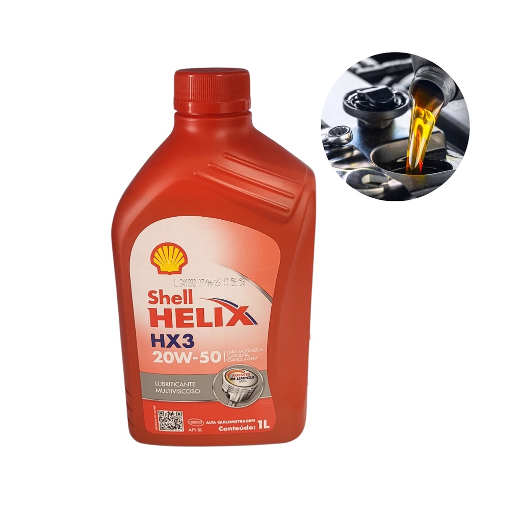 OLEO DE MOTOR 20W50 SHELL HELIX HX3 API SL 1LT | Shopee Brasil