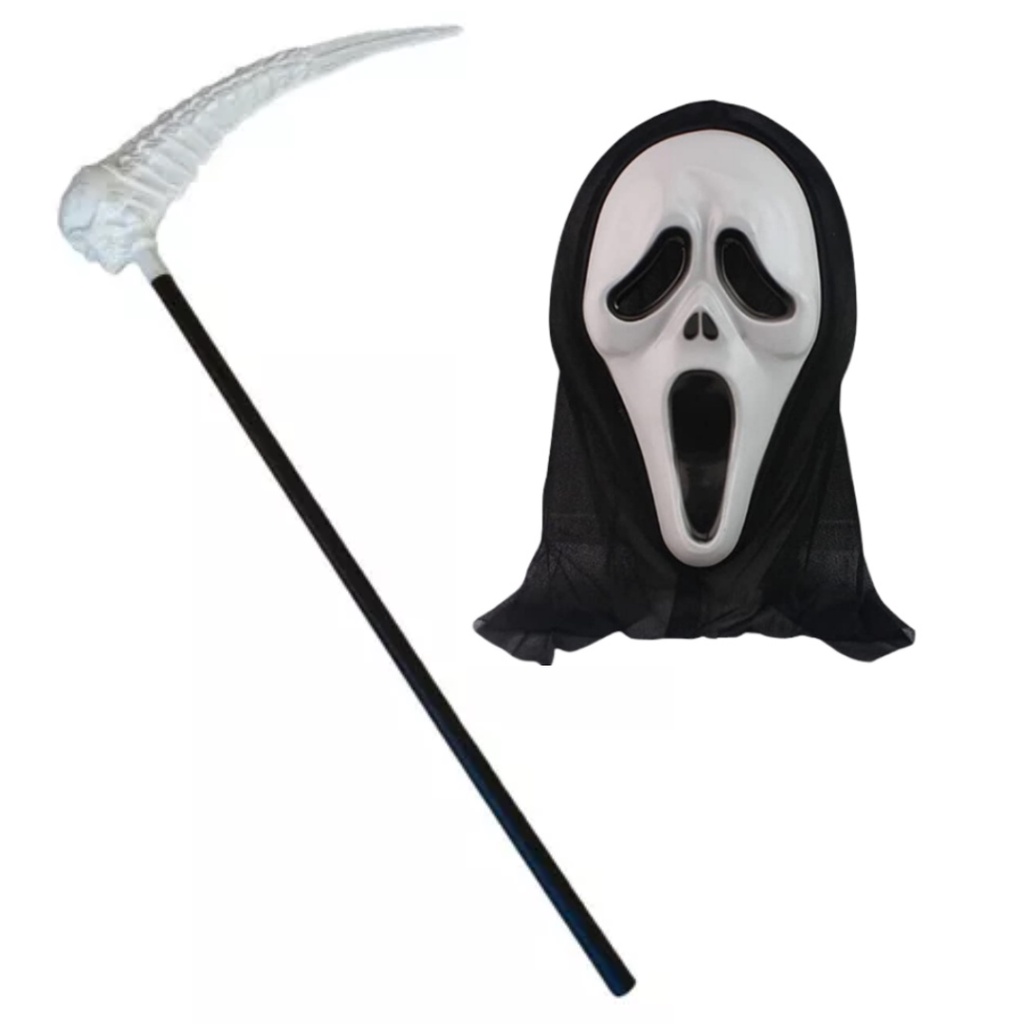 Kit Panico Foice Caveira + Máscara Halloween | Shopee Brasil