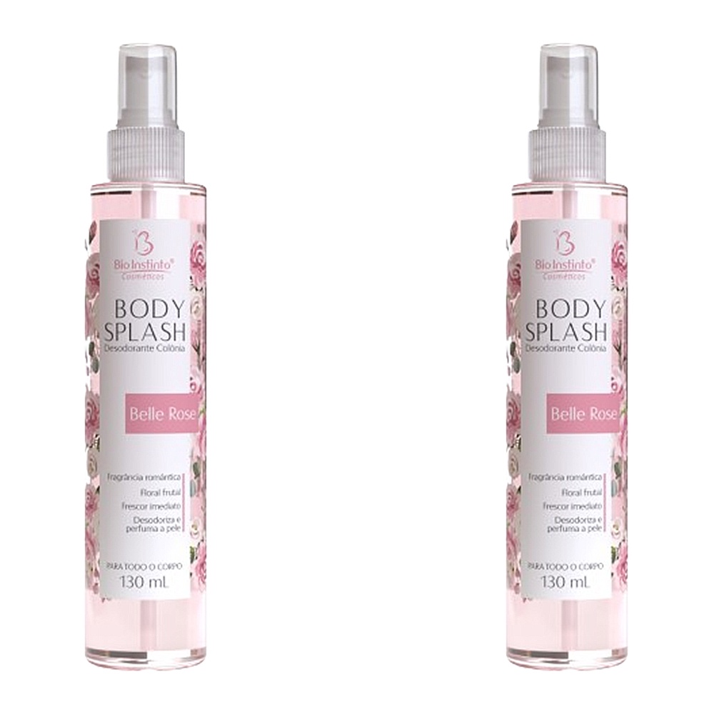 Kit 2x Body Splash Desodorante Colônia Belle Rose 130ml | Shopee Brasil