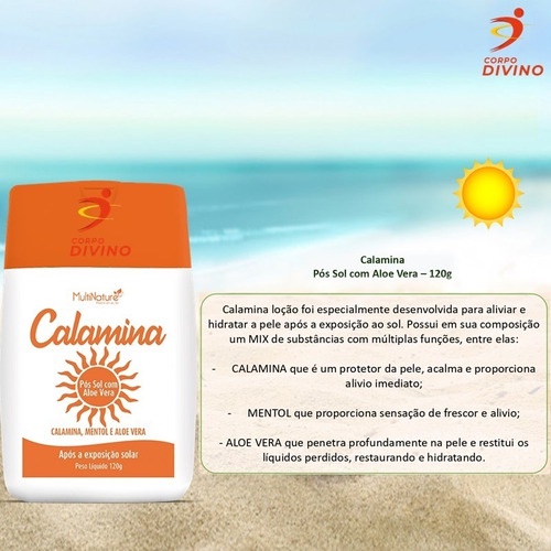 Calamina Pós Sol 120ml C/ Mentol E Aloe Vera Multinature | Shopee Brasil