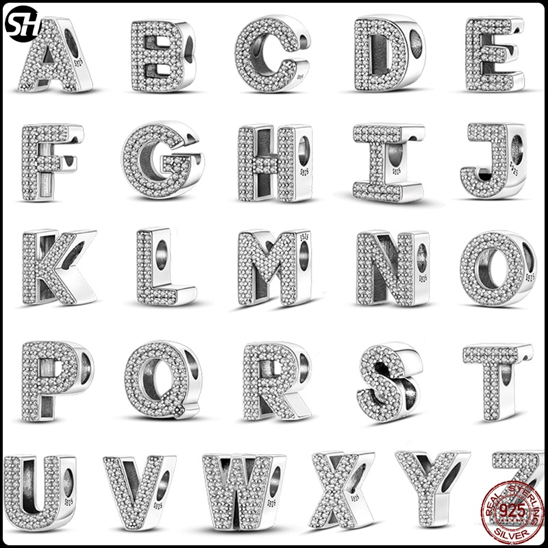 Pandora Quente A-Z 925 Inglês Carta Pulseira Original 925 Prata ...