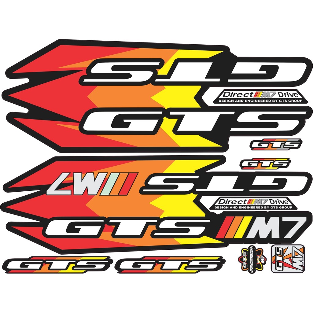 Adesivo GTS M7 Laranja Amarelo Quadro Mountain Bike Premium | Shopee Brasil