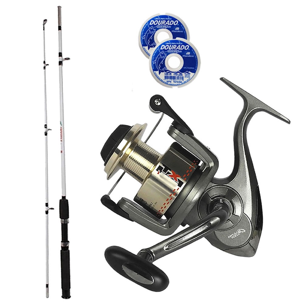 Kit Pesca Molinete XT 2000 Com Vara 1,80mts 40Lbs 200mts de Linha | Shopee Brasil