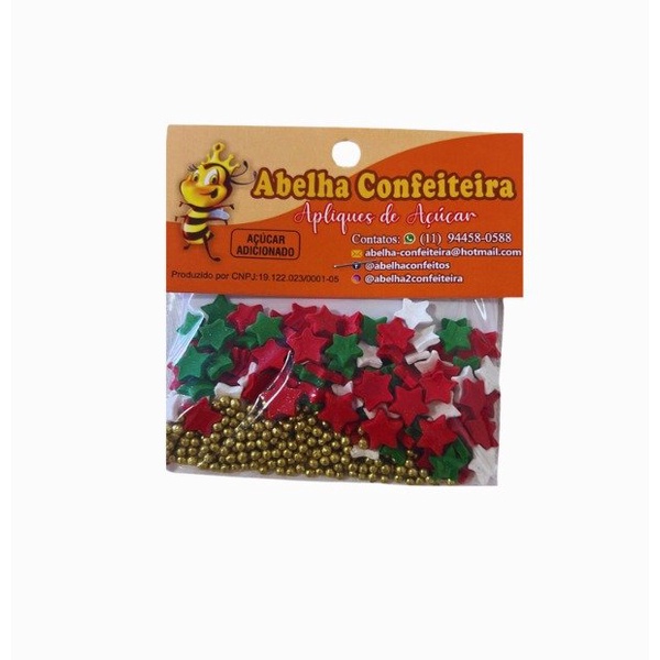 Confeito de Açúcar Estrelas de Natal 20g | Shopee Brasil