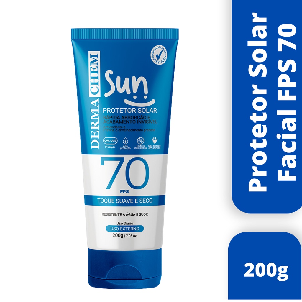Protetor Solar Sun FPS 70 Dermachem - 200g | Shopee Brasil