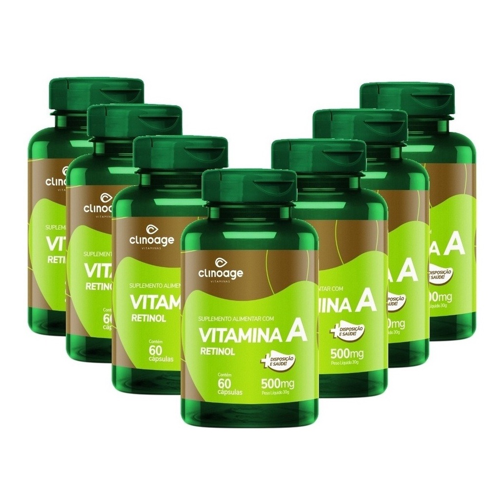 Kit 7 Vitamina A - Acetato De Retinol - 60 Caps | Imunidade | Shopee Brasil