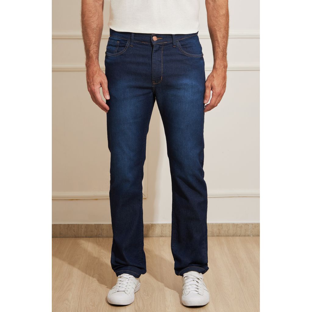Calça Jeans Masculina Reta - Azul | Shopee Brasil