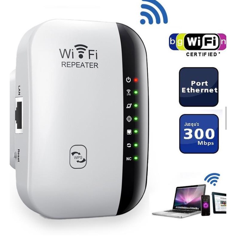 Amplificador Sem Fio Wi-Fi Extensor De Longo Alcance 802.11N WPS Router ...