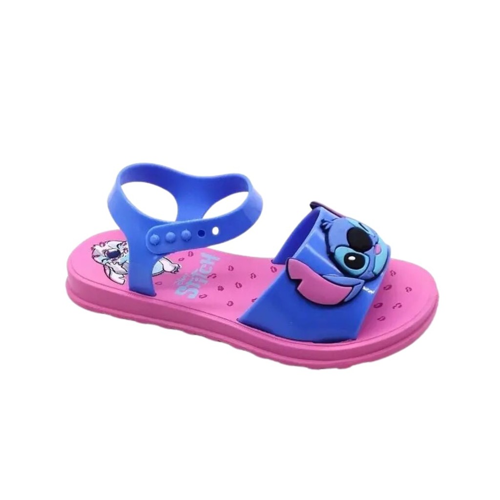 Disney Sandalia Fem Ad 23196 Stitch To Play Bg504 Rosa Azul | Shopee Brasil