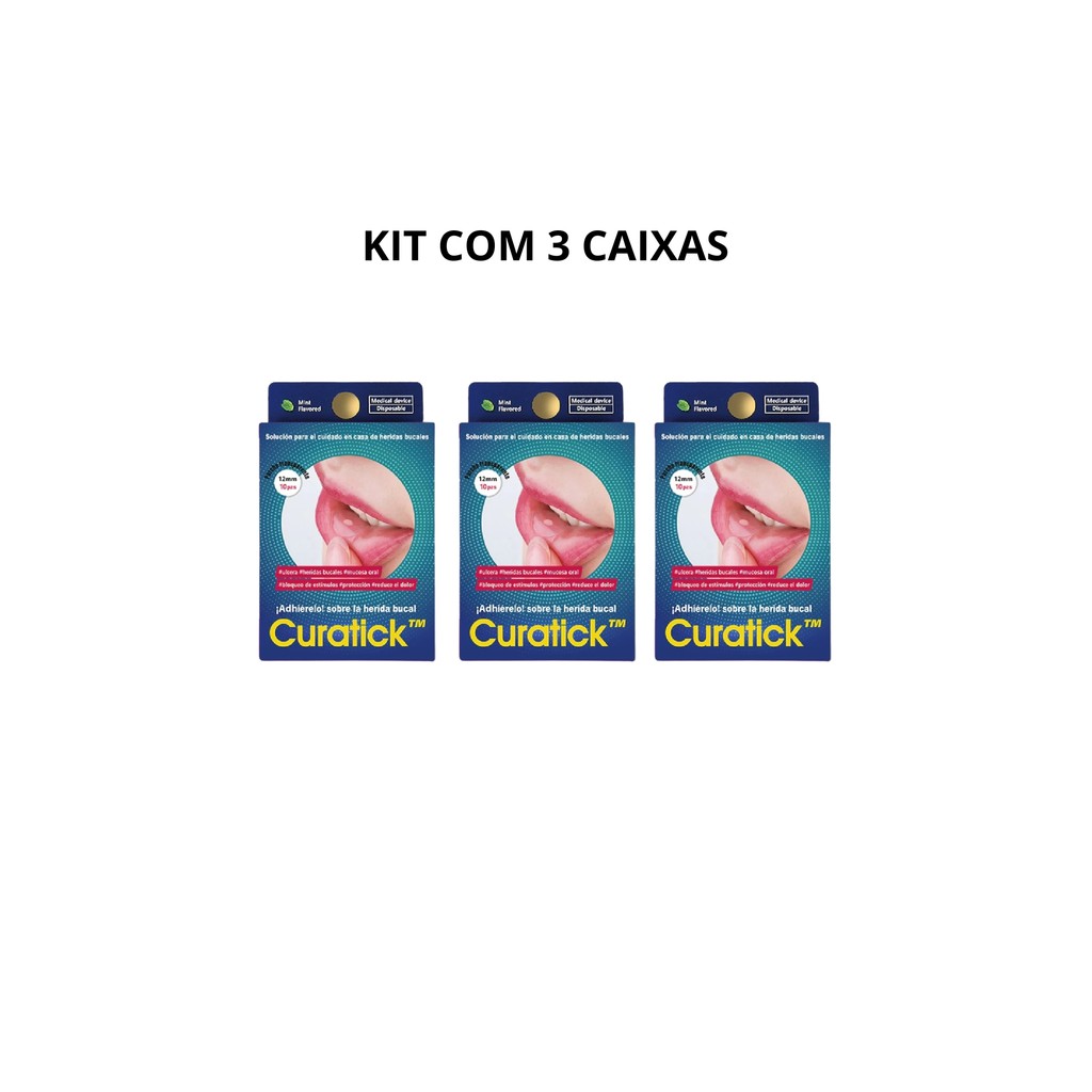 CURATIVO ADES. DE FERIDA ORAL CURATICK C/ 10 KIT C/ 3 CX | Shopee Brasil