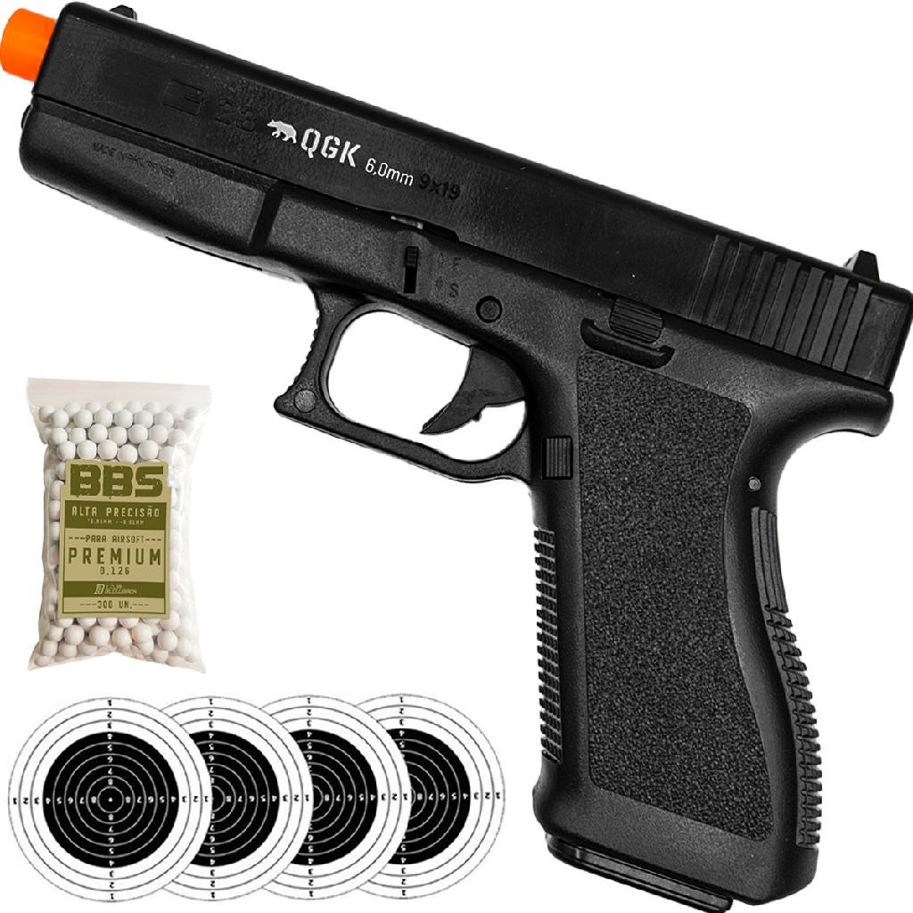 PISTOLA DE AIRSOFT GK SPRING S23 QGK 6MM LBB | Shopee Brasil