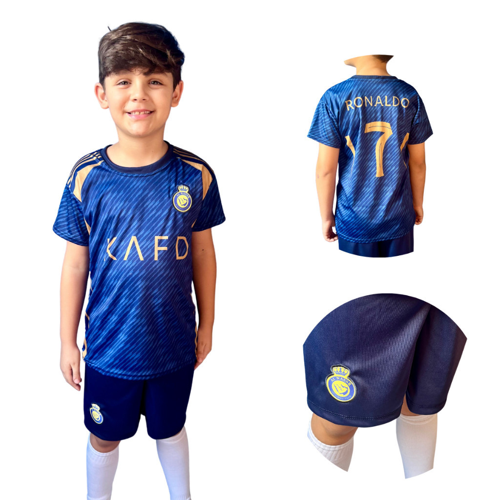 Conjunto CR7 Al Nassr Cristiano Ronaldo infantil 2024/25 Novo | Shopee ...
