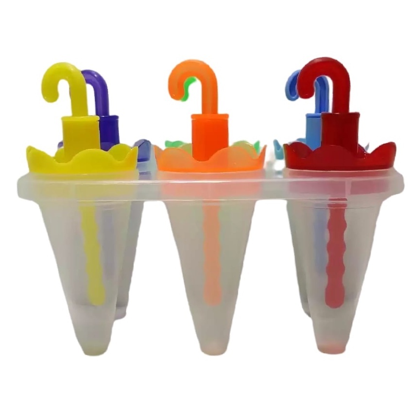 Kit Forma Sorvete Gelinho Picoleteira Faz 6 Picolé Guarda Chuva Com ...