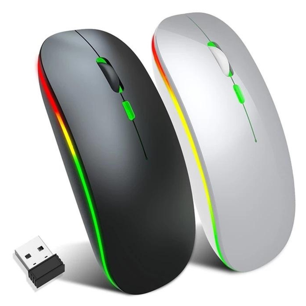 Mouse Sem Fio Bluetooth Usb Laptop Notebook Rgb Recarregável Wireless | Shopee Brasil