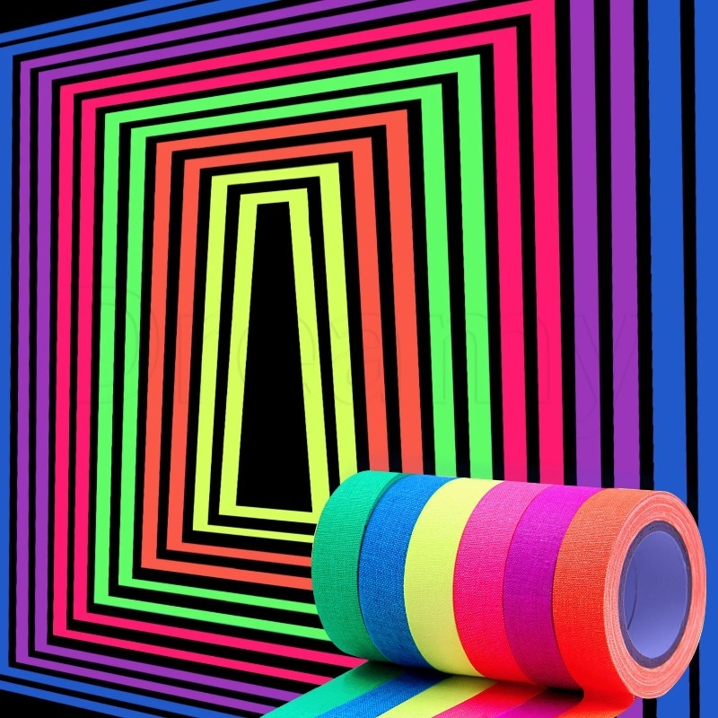 Fita Fluorescente De Algodão UV 5M/Colorida De 6 Cores/Autoadesiva De ...