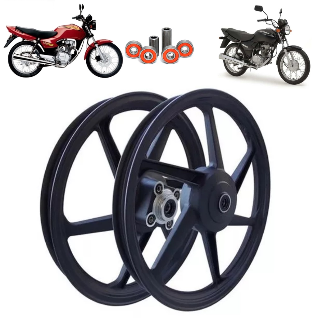 Rodas Liga Leve Titan 125 Ks 2000 Ate 2004 6 Palitos Freio Tambor ...