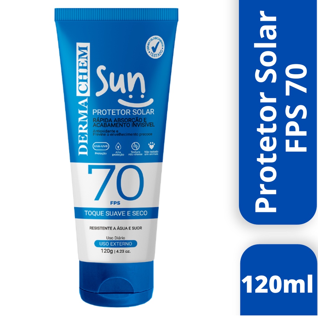 Protetor Solar Sun FPS 70 Dermachem - 120g | Shopee Brasil