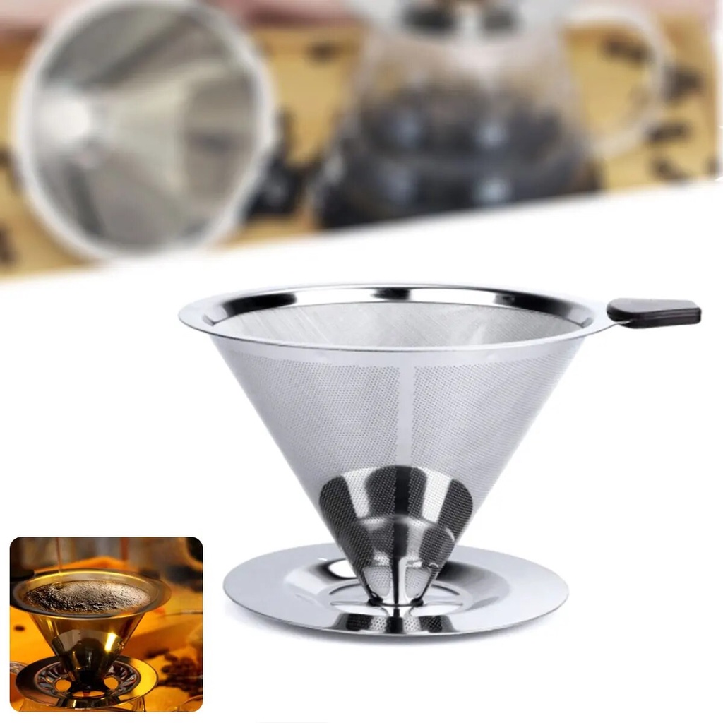 Filtro Inox 103 Café Funil Coador Reutilizavel Ultrafino | Shopee Brasil