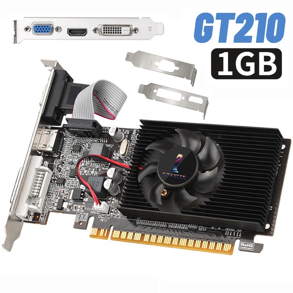 Placa de vídeo GT210 1GB D3 64Bit GDDR3 placas gráficas para nVIDIA Vga + Hdmi + Dvi Placa ...