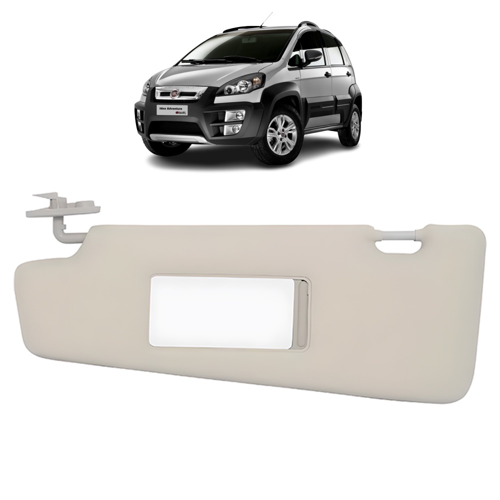 Quebra Sol Cinza com Espelho Fiat Idea 2006 a 2016 Lado Direito Newtec ...