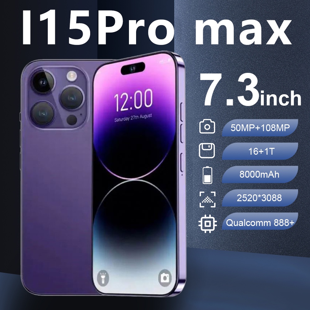 Novo original Celular i15Pro Max 6,8 Polegadas 4G 5G A17 Tela Cheia Face ID 8GB RAM 512GB 48 ...