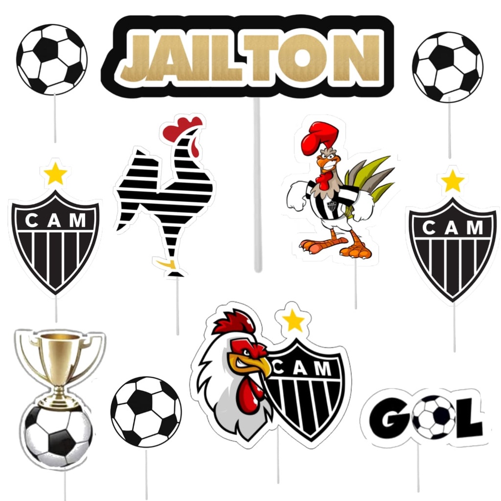 Topo Topper Decoração De Bolo Enfeite Atletico Mineiro | Shopee Brasil