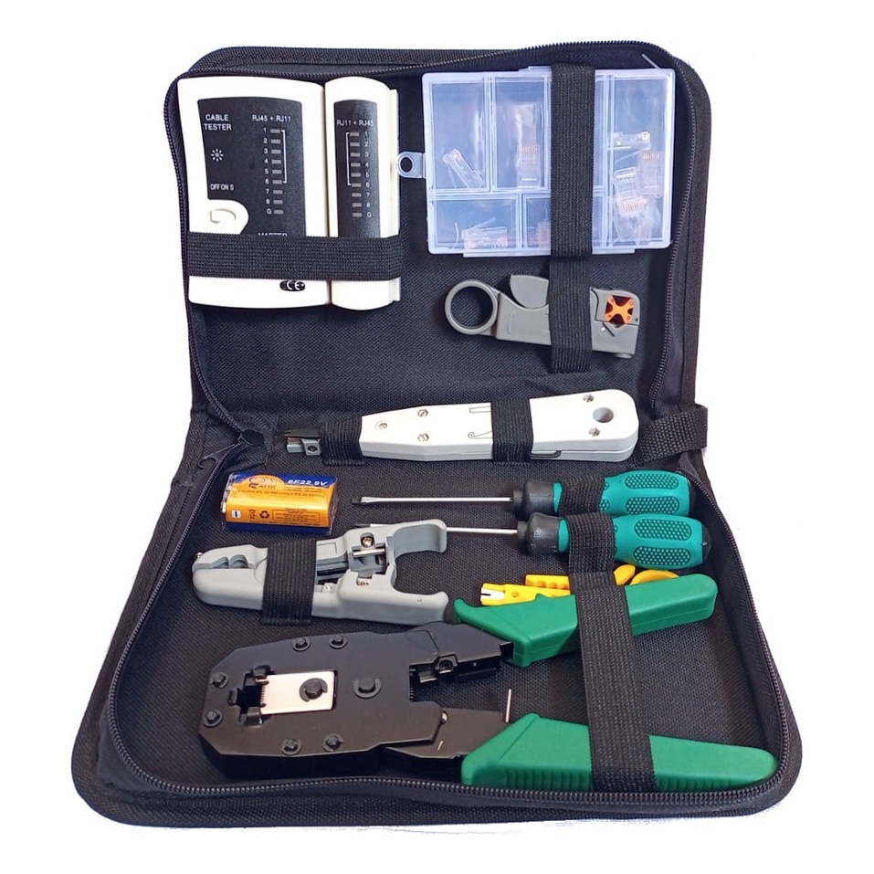 Kit De Ferramentas De Rede 12 Itens Manutenção De Computador | Shopee ...