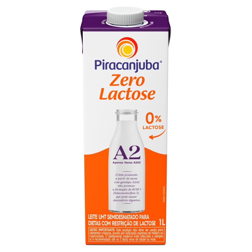 Leite UHT Semidesnatado Tipo A2 Zero Lactose 1L | Shopee Brasil
